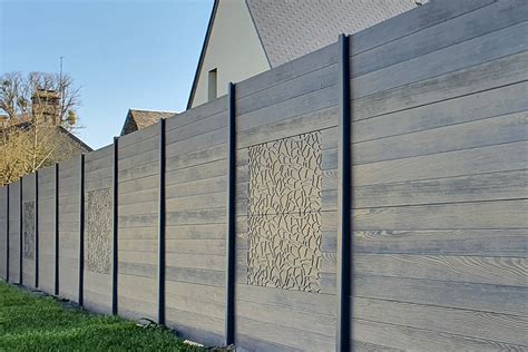 Clôture pleine clôture béton design Clôture béton