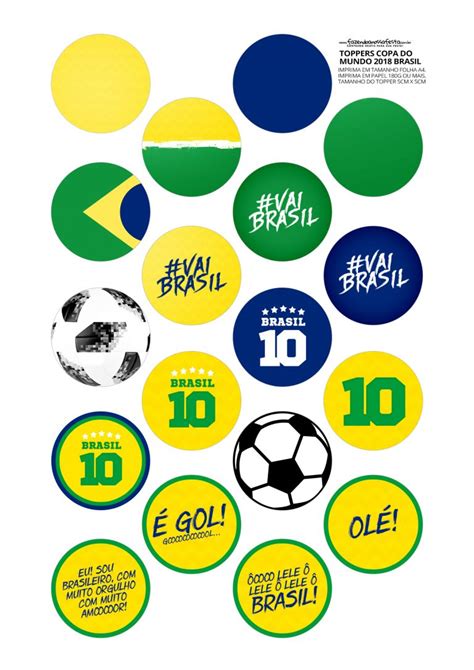 Toppers Brasil Copa Do Mundo Moldes Especiais Para Copa Do Mundo