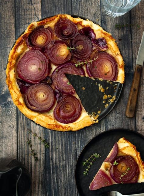 Tatin doignons au thym et sirop dérable 123 Veggie Recettes