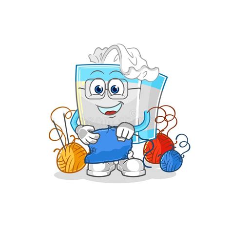 Mascota De Sastras De Caja De Tejidos Vector De Dibujos Animados