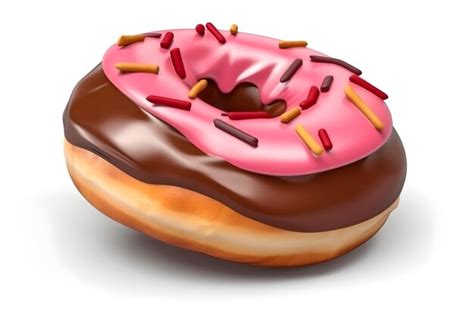 Premium Photo A Pink Donut With Pink Icing And Sprinkles On It