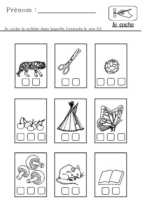 Sons Et Syllabes J Entends Le Son I Syllabes Fiches Concernant