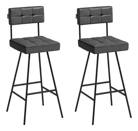 Kit 2 Banqueta Alta 66 Cm Pés Em Aço Preto Salaone Mamanu