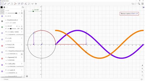 Funciones Seno y Coseno versión rápida en Geogebra Tutorial YouTube