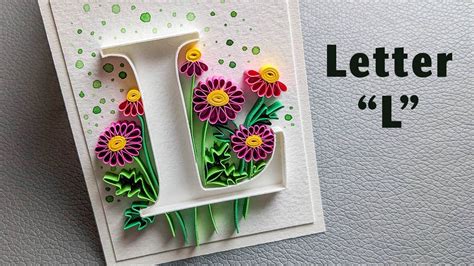 Alphabet Letter L Paper Quilling Typography Art Lettering Crafts