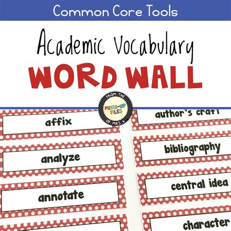 Academic Vocabulary Word Wall Mixed Up Files