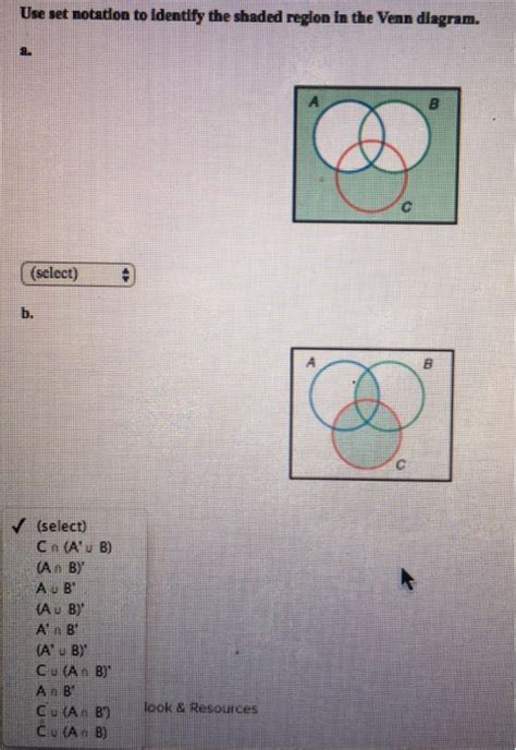 solved use set notation to identify the shaded reglon in the