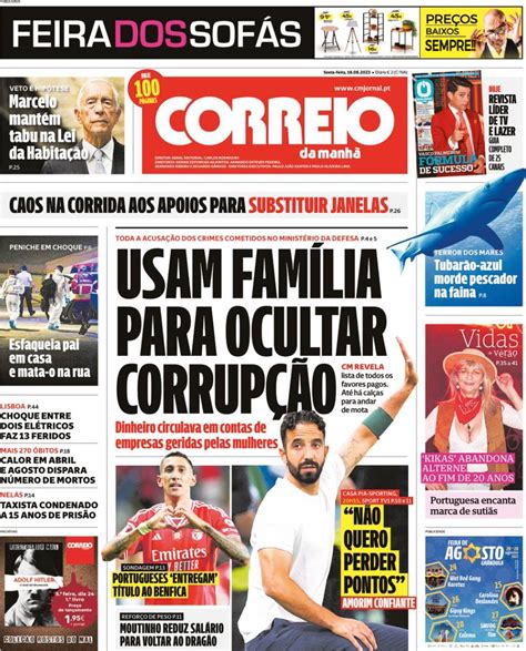 Capa Correio da Manhã 18 agosto 2023 capasjornais pt