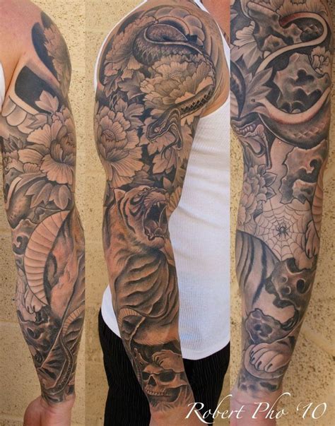 Traditional Japanese Sleeve Tattoo Designs For Men Dragon