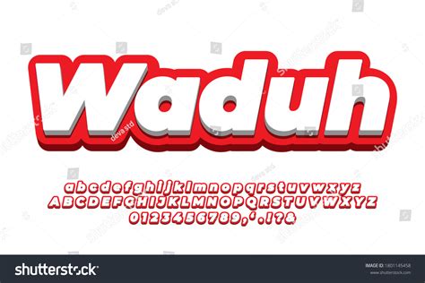 Strong Red White 3d Text Effect Stock Vector Royalty Free 1801145458