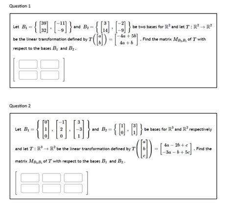 solved linear algebra please answer both questions and circle box final answers question 1 let