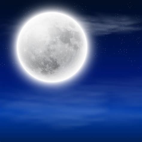 Full Moon With Reflection On Water At Night Stock Vector Image By