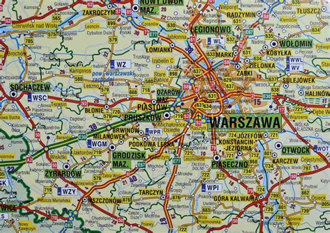 Polska Mapa Cienna Administracyjna I Drogowa