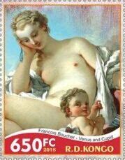 Stamp Naked Art Congo Dem Rep Kinshasa Illegal Stamps
