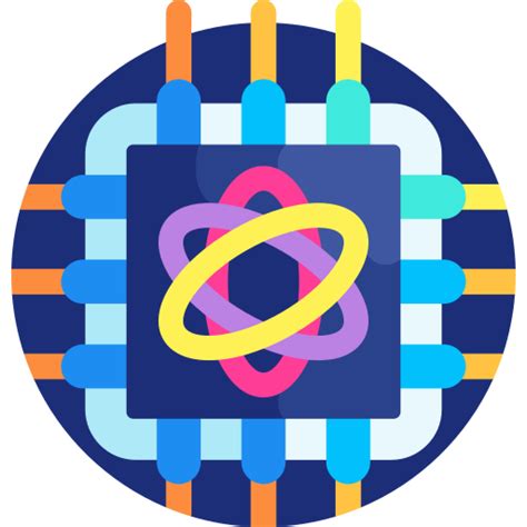 Quantum Computing Detailed Flat Circular Flat Icon