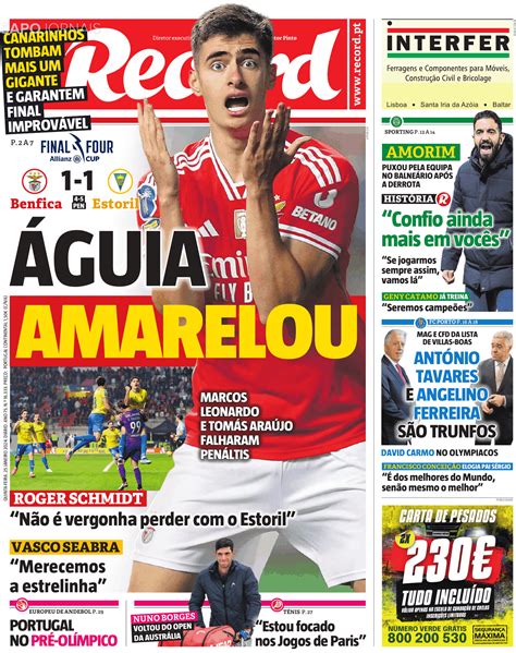 Record 25 jan 2024 Jornais e Revistas SAPO pt Última hora e