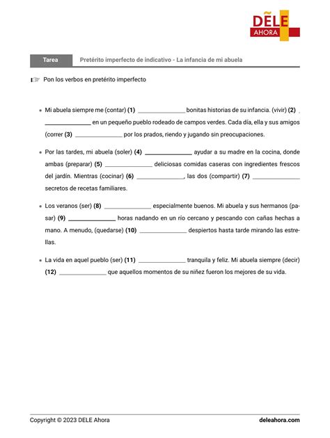 Pretérito imperfecto de indicativo La infancia de Gramática