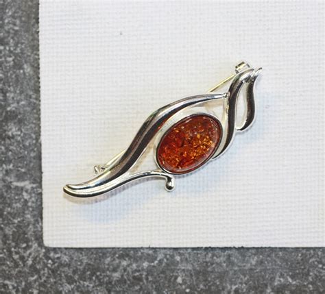 Broche Cognac Ambre Waves Broche Ambre Baltique Avec Pin Catch
