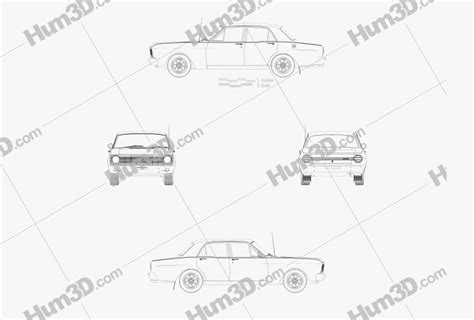Ford Falcon 1968 Blueprint 3DModels