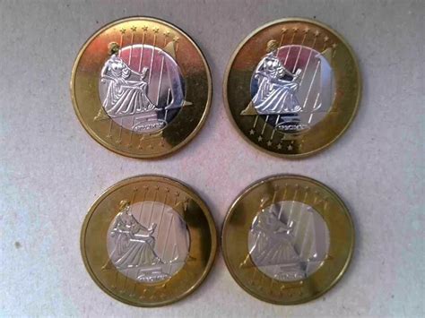 MÜNZEN MEDAILLEN SET von 4 Medaillen 1 Euro Spezimen Prueba Trial