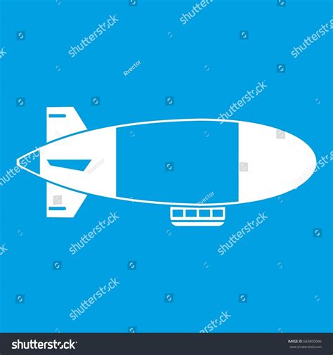 Aerostat Airship Icon White Stock Vector Royalty Free 683800096