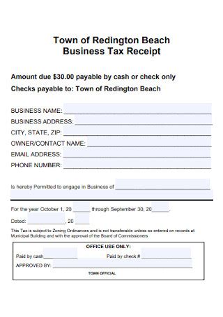 34 SAMPLE Business Tax Receipts In PDF MS Word