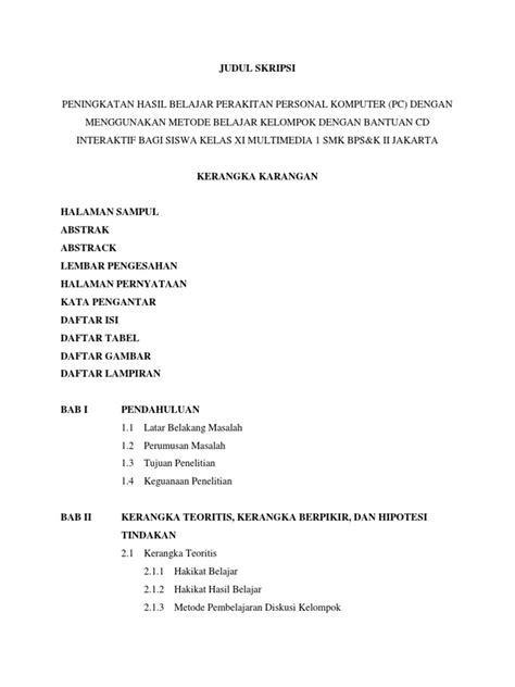 Detail Contoh Kerangka Karangan Koleksi Nomer 25