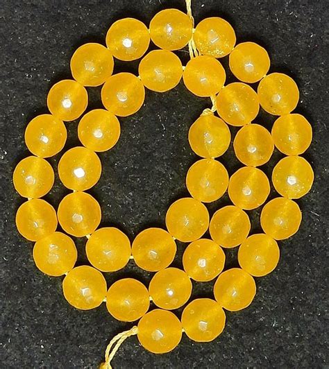 1 Strang echte natürliche gelbe Jade Perlen 10 mm facettiert Kaufen