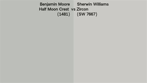 Benjamin Moore Half Moon Crest 1481 Vs Sherwin Williams Zircon SW