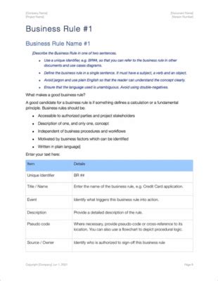 Business Rules Template Apple Templates Forms Checklists For Ms