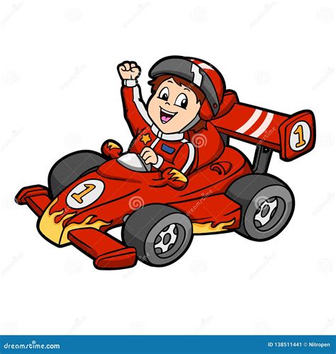 Formula 1 Car Cartoon Car Racing Stock Vector Illustration Of