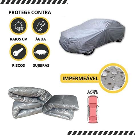 Capa Cobrir Carro Forrada 100 Impermeável Protege Sol Chuva Poeira P M