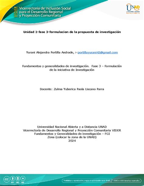 Fase 3 Iniciativa De Investigacion Unidad 2 Fase 3 Formulacion De La