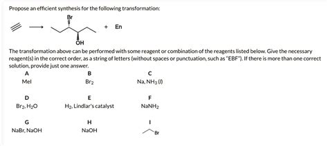 solved propose an efficient synthesis for the following transformation en oh the