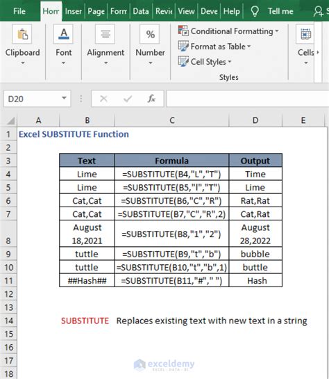 How To Use SUBSTITUTE Function In Excel 4 Examples ExcelDemy