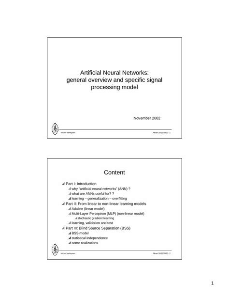 pdf artificial neural networks general overview and specific perso uclouvain be michel