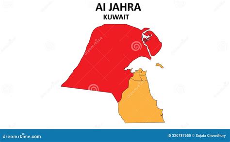AI Jahra Map In Kuwait Vector Map Of Kuwait Regions Map Of Kuwait