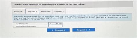 Solved Aram S Taxable Income Before Considering Capital Chegg