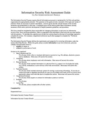 Fillable Online Irmppc Calpoly Information Security Risk Assessment