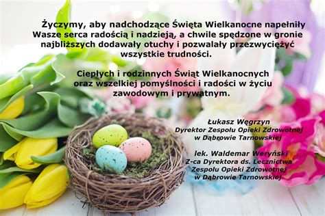 Życzenia z okazji Świąt Wielkanocnych ZOZ DT