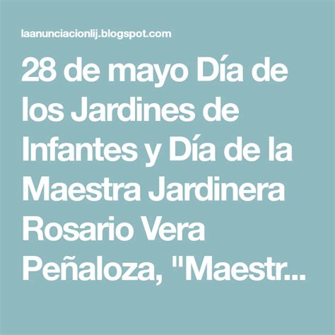 28 de mayo Día de los Jardines de Infantes y Día de la Maestra