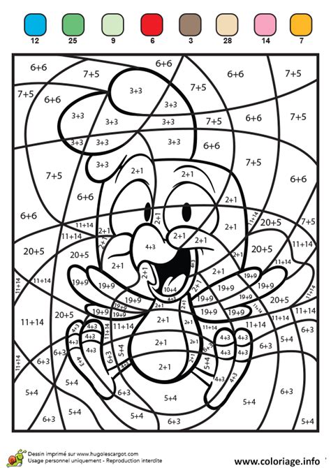 Coloriage Magique Addition 66 JeColorie