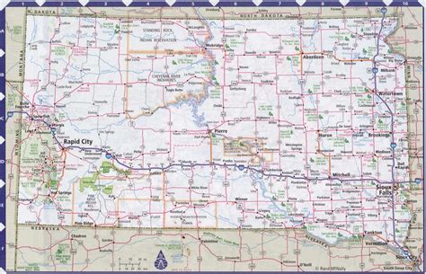 Map Of South Dakota State With Highways Roads Cities Counties South