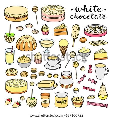 Set Cute Food Doodle Vectores En Stock 347502155 Shutterstock