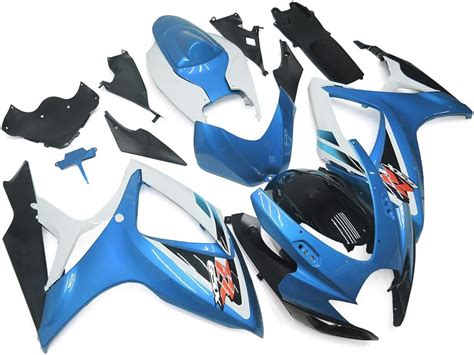 Kit de carenado de inyección azul negro y blanco para Suzuki GSXR600