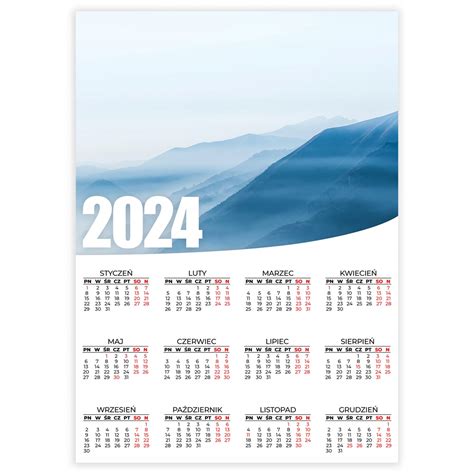 KALENDARZ PLAKATOWY 2024 XXL B2 Góry z Mgłą Wzory 14353168790 Sklepy