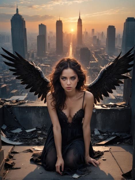 Premium Ai Image Fantasy Illustration Of An Fallen Angel In Dramatic Light
