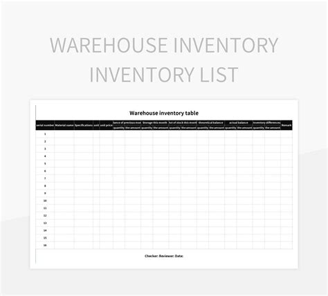 Warehouse Inventory Inventory List Excel Template And Google Sheets