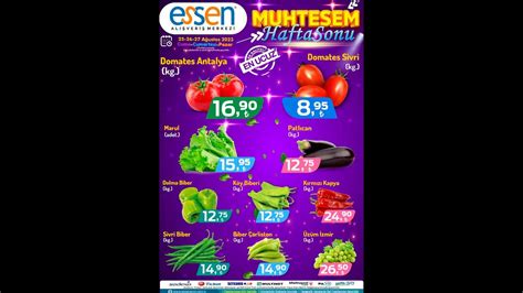 Essen Alışveriş Merkezleri Hafta Sonu Manav Kampanyalar 26 27 Ağustos