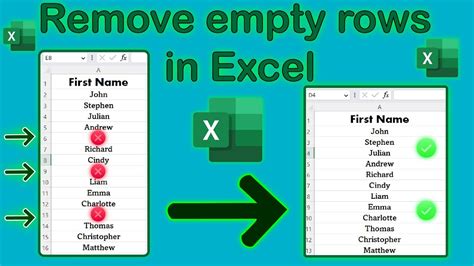 how to remove empty rows from microsoft excel youtube